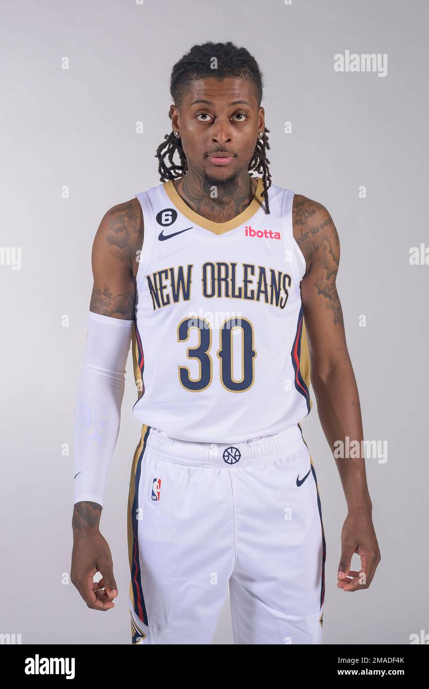 New Orleans Pelicans shooting guard John Petty Jr. (30) takes part in ...