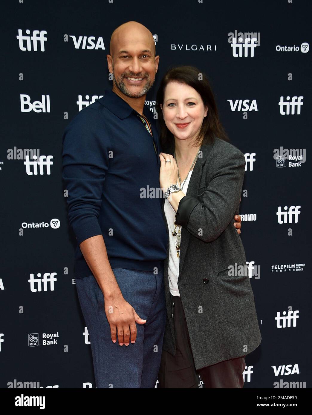 Keegan-Michael Key, left, and wife Elisa Key attend the premiere of ...