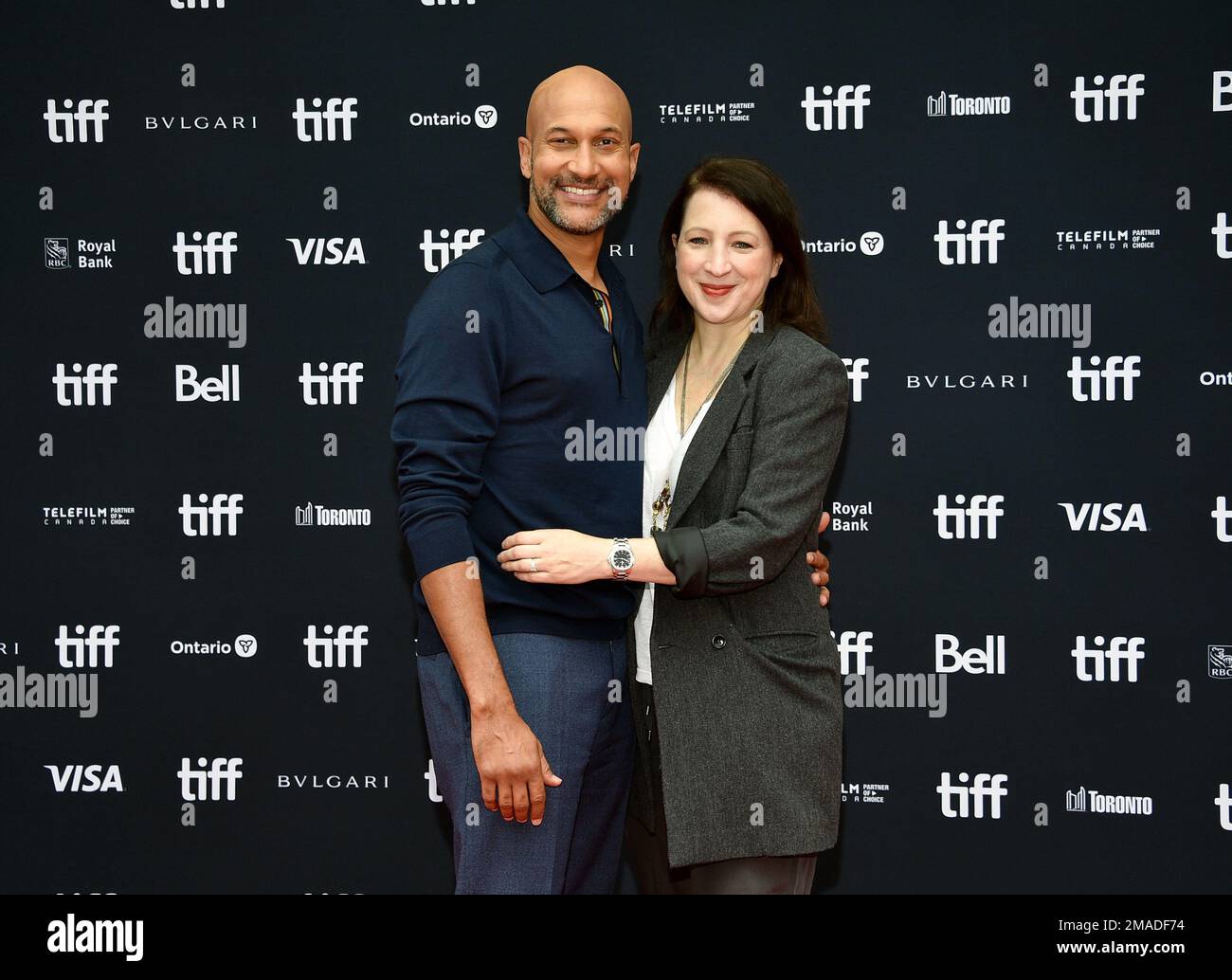 Keegan-Michael Key, left, and wife Elisa Key attend the premiere of ...