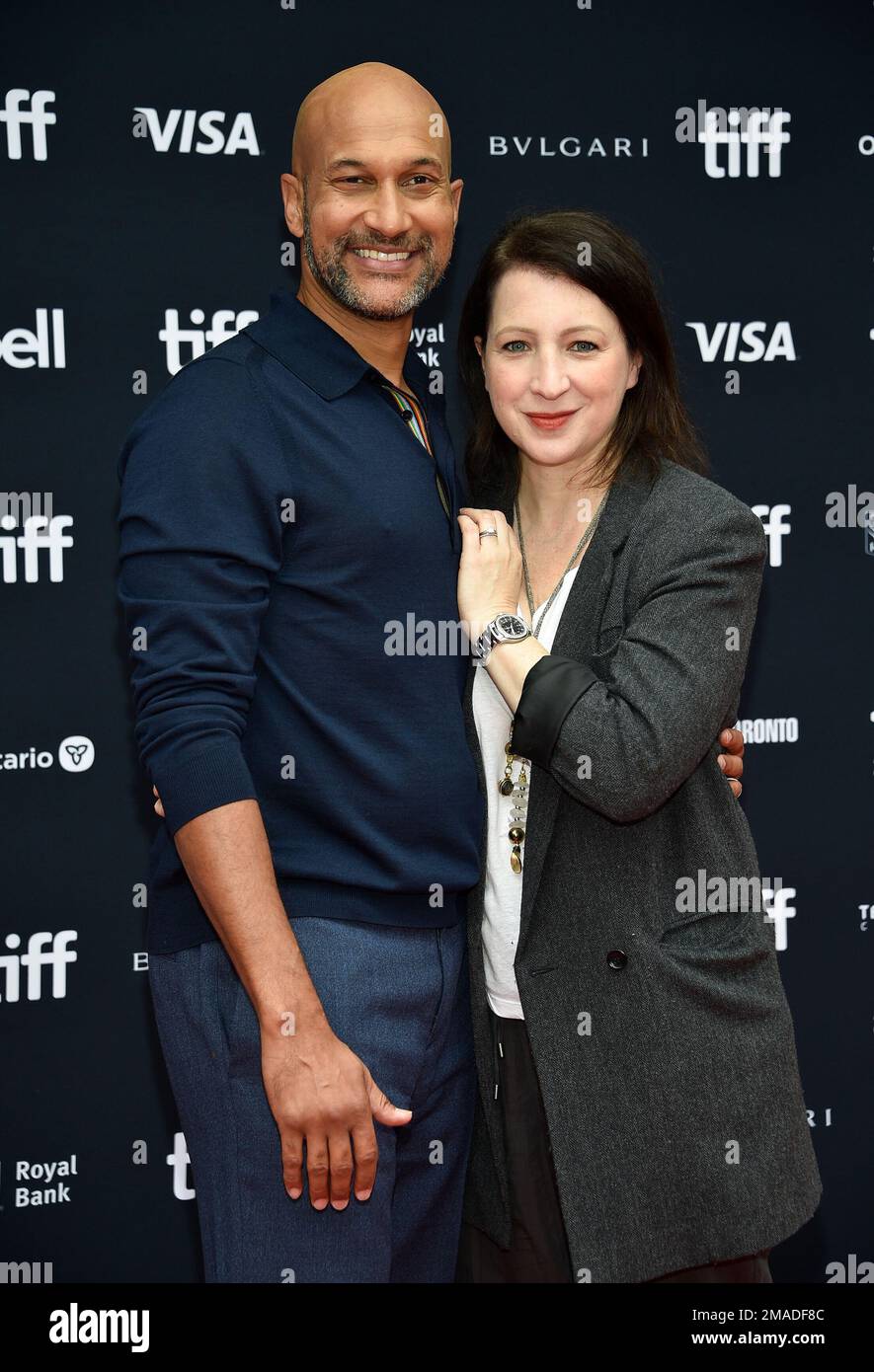 Keegan-Michael Key, left, and wife Elisa Key attend the premiere of ...