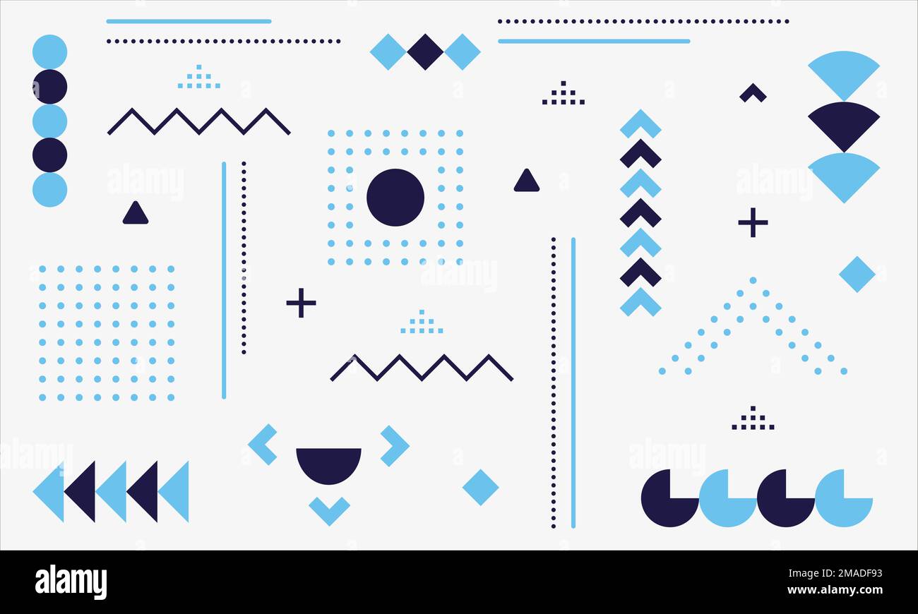 Big set of memphis design elements isolated on a white background ...