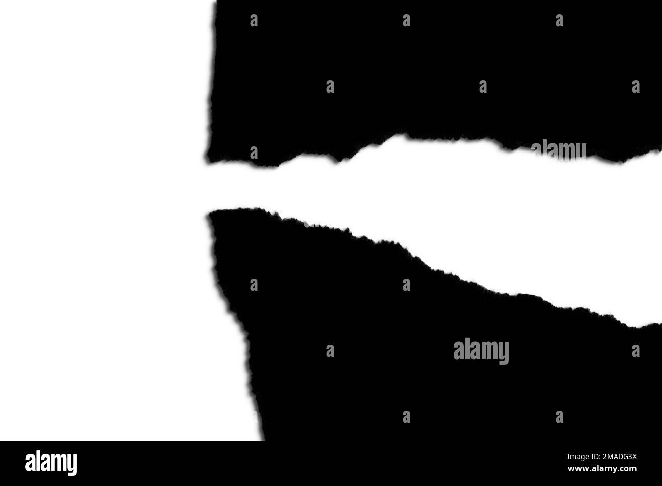 Black torn paper. Contrast. isolated Stock Photo - Alamy