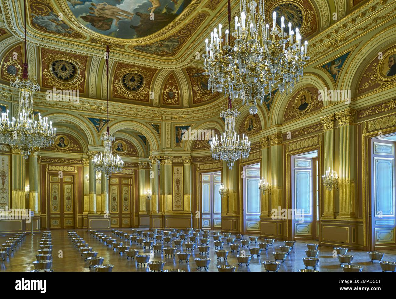 Bordeaux, France - August 16, 2019: The Great Hall of the Grand Theater ...
