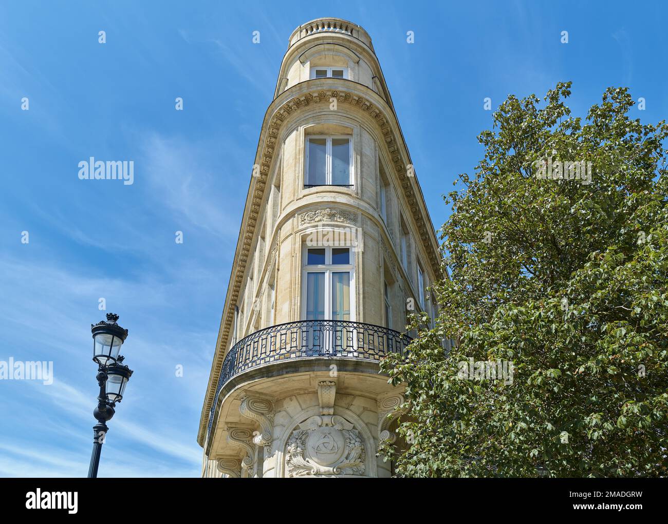 France, Bordeaux, upward view of the architecture of the Gobineau House ...