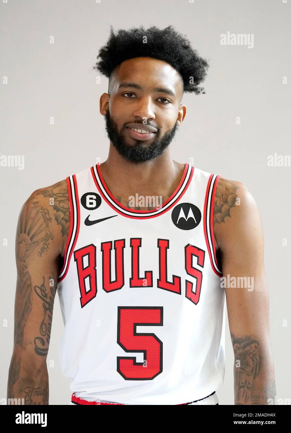 Chicago Bulls' Derrick Jones Jr. stands for a headshot during the Bulls ...