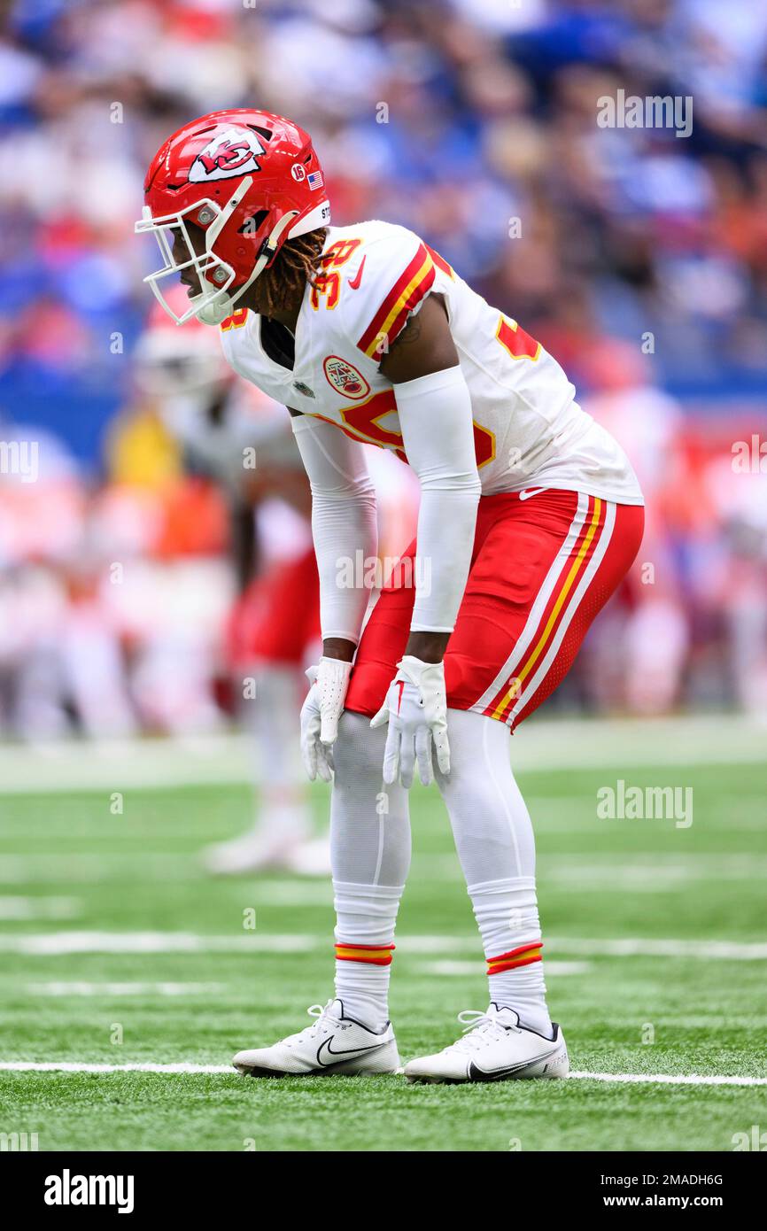Kansas City Chiefs linebacker Nick Bolton (32) lines up on defense ...