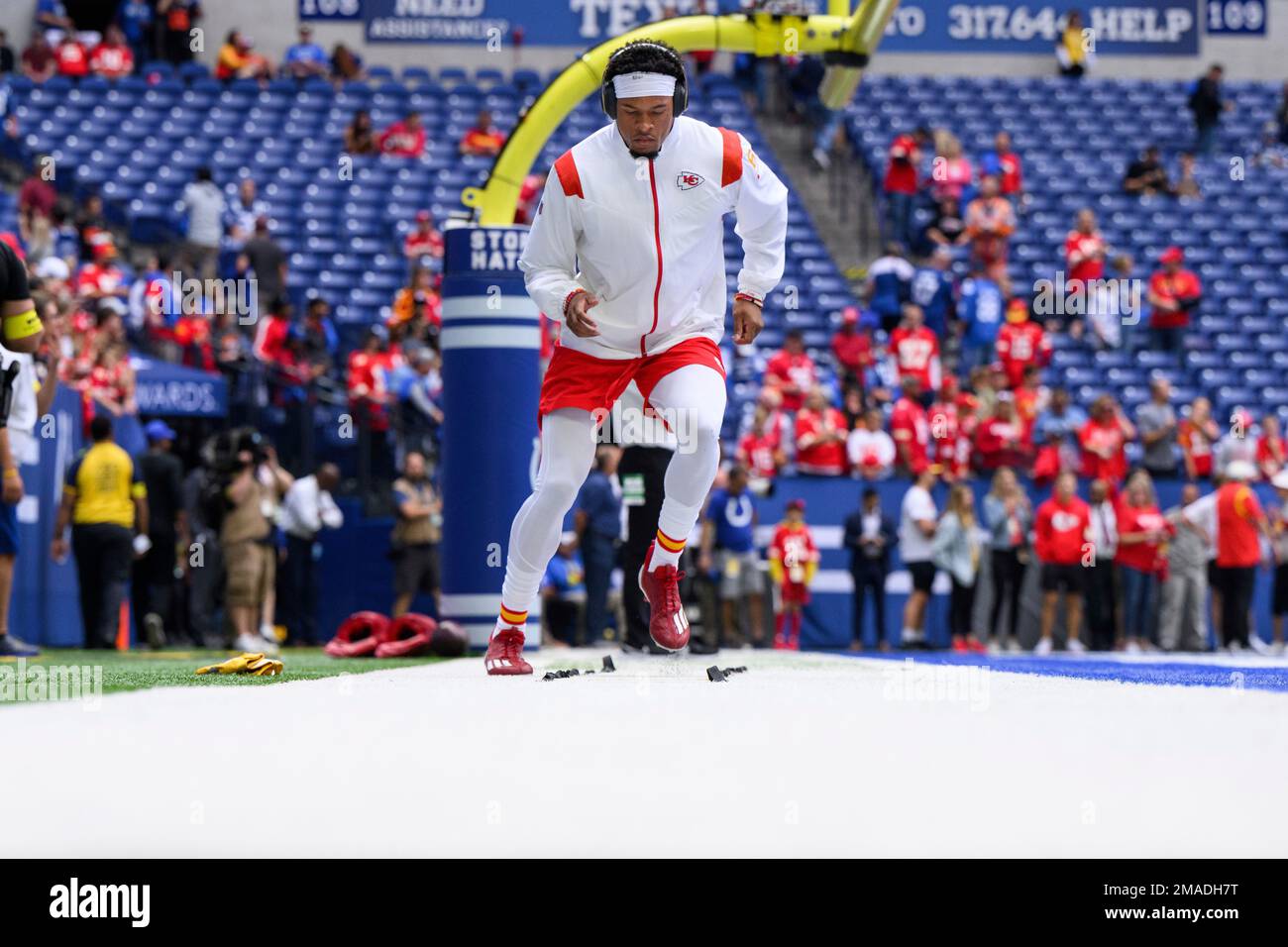 Kansas City Chiefs safety Bryan Cook (6) warms up on the field before ...