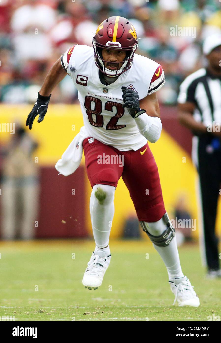 Washington Commanders tight end Logan Thomas (82) runs during an NFL ...