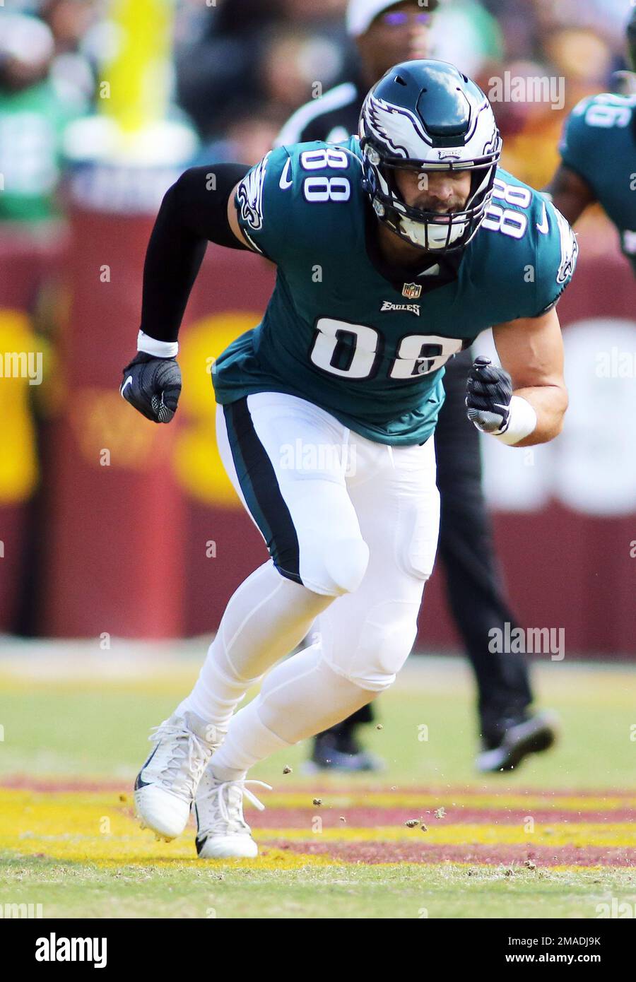 Philadelphia Eagles tight end Dallas Goedert (88) runs during an NFL ...
