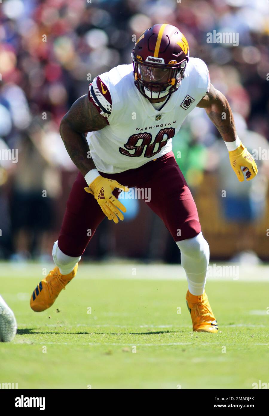Washington Commanders defensive end Montez Sweat (90) runs during an ...
