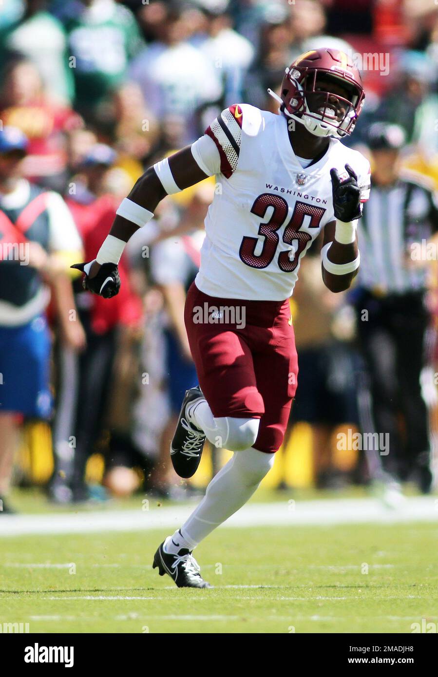 Washington Commanders safety Percy Butler (35) runs during an NFL ...