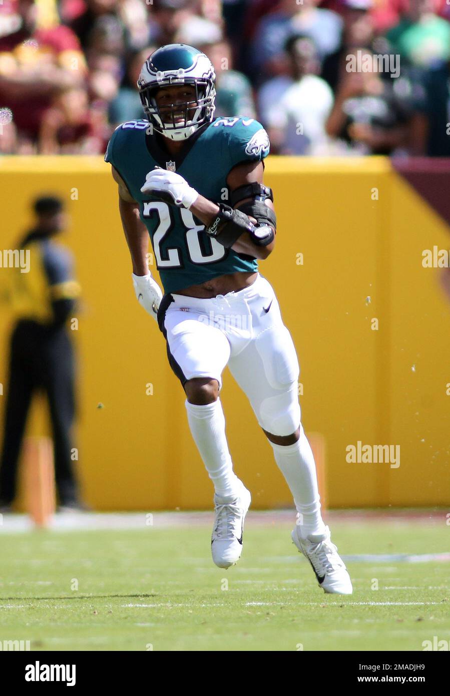 Philadelphia Eagles cornerback Josh Jobe (28) runs during an NFL ...