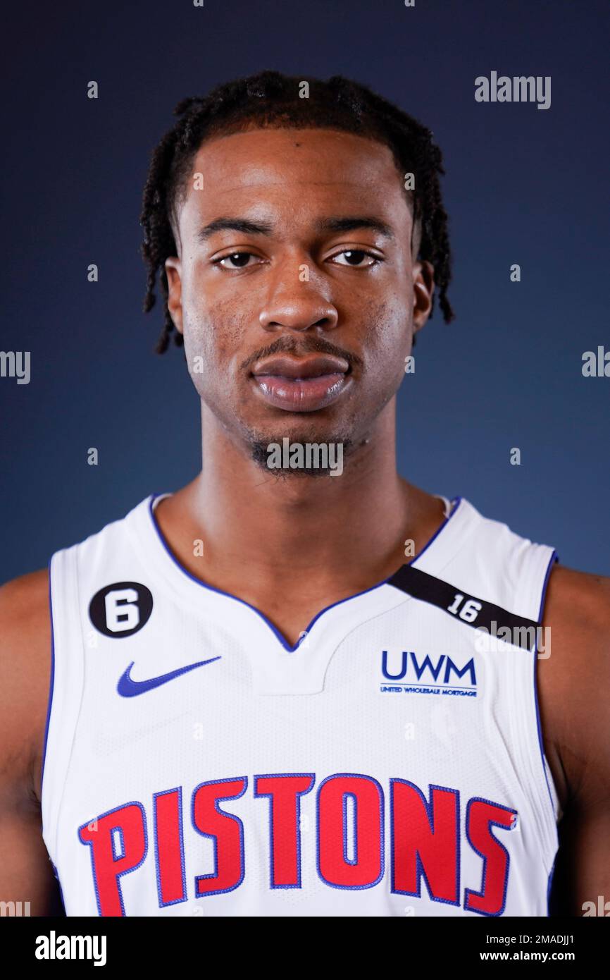 Detroit Pistons' Stanley Umude poses during the NBA basketball team's ...