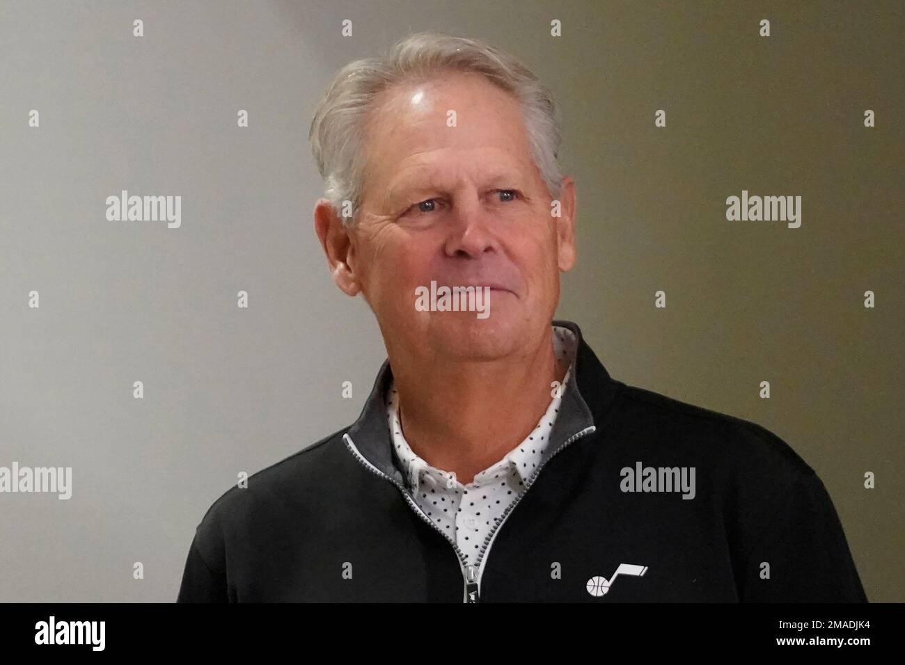 Utah Jazz CEO, Danny Ainge, speaks withe reporters during an NBA ...
