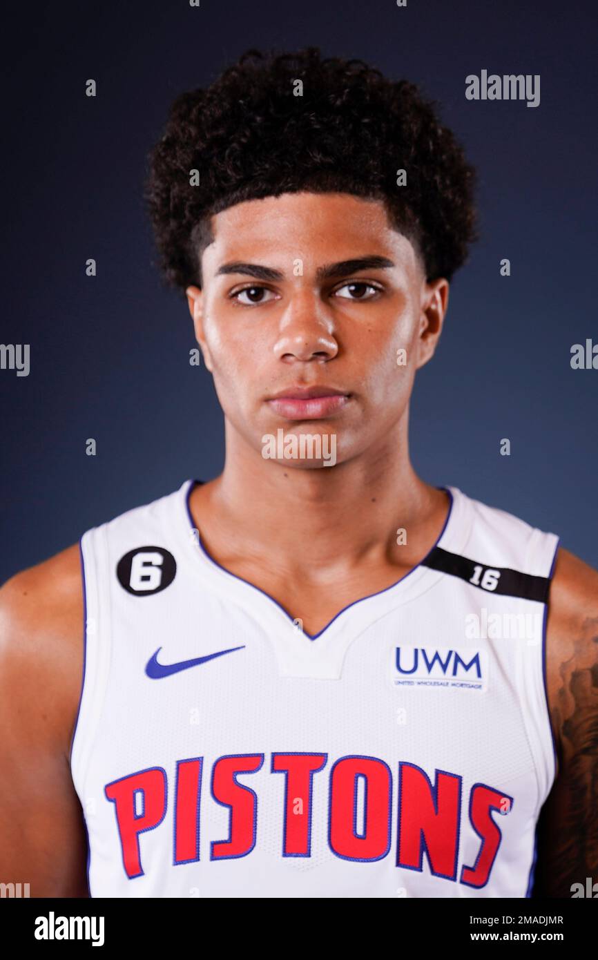 Detroit Pistons guard Killian Hayes poses during the NBA basketball ...