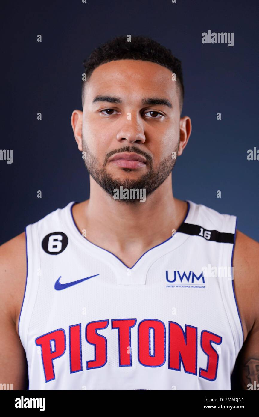 Detroit Pistons guard Cory Joseph poses during the NBA basketball team ...