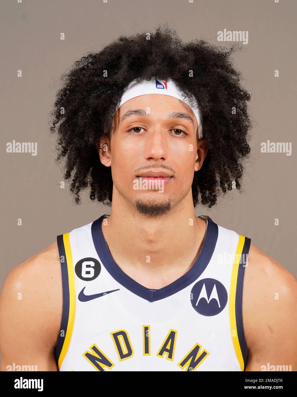 Indiana Pacers' Kendall Brown poses for a photograph at the NBA ...