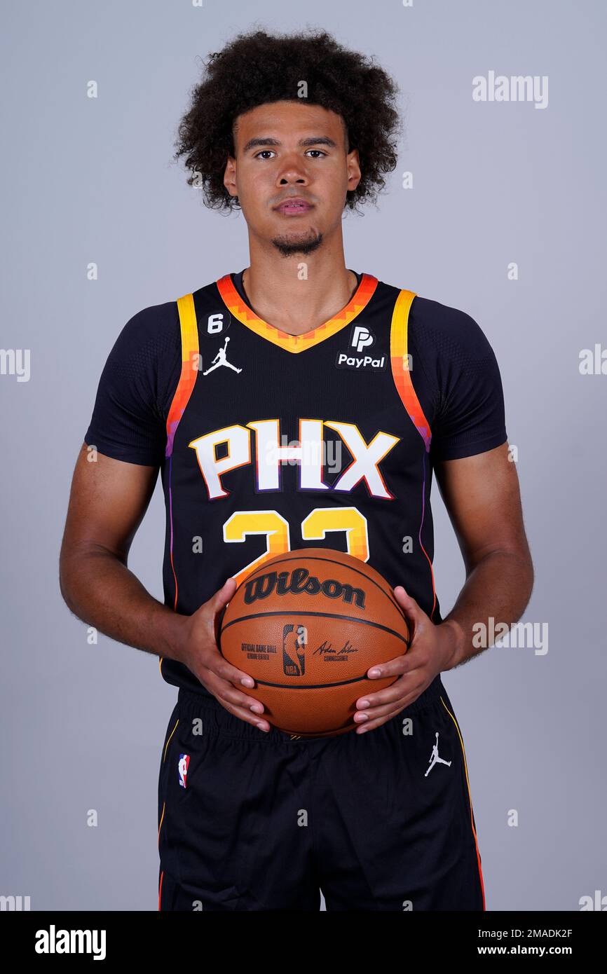 Phoenix Suns' Cam Johnson poses for a photo during an NBA basketball ...
