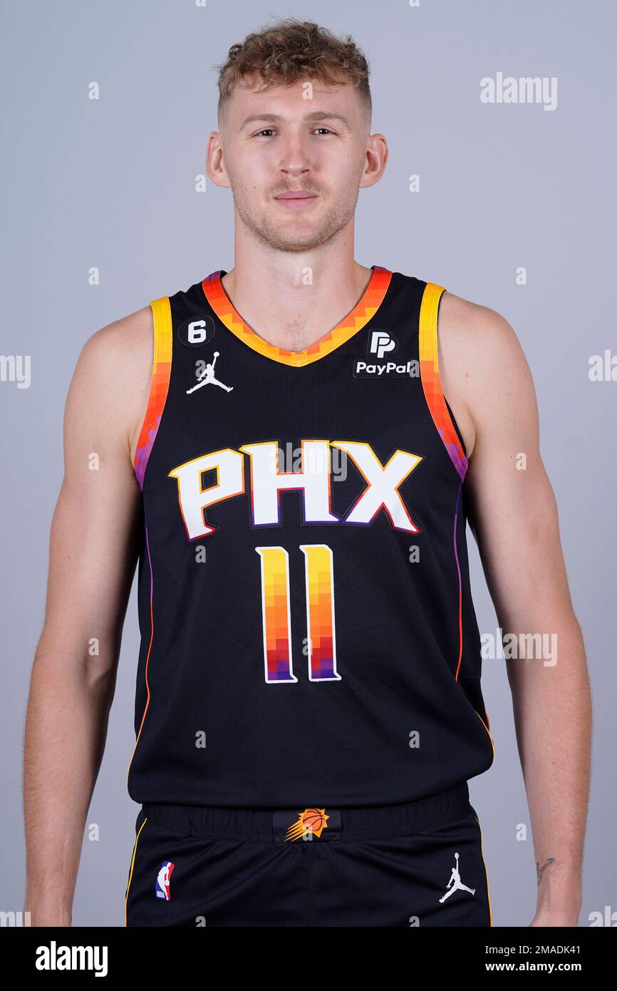 Phoenix Suns' Jock Landale poses for a photo during an NBA basketball ...