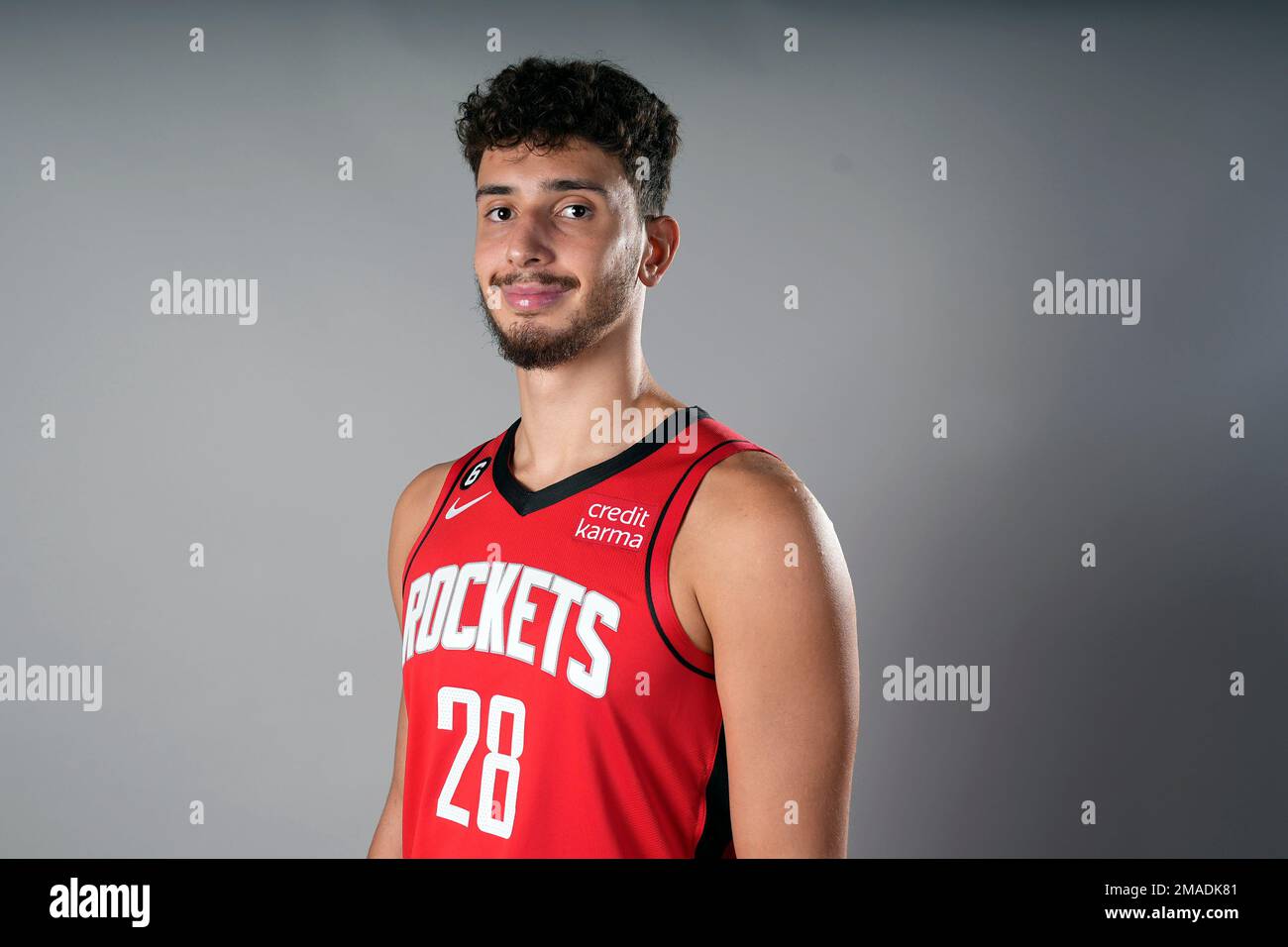 Houston Rockets' Alperen Sengun poses for a photograph during an NBA ...