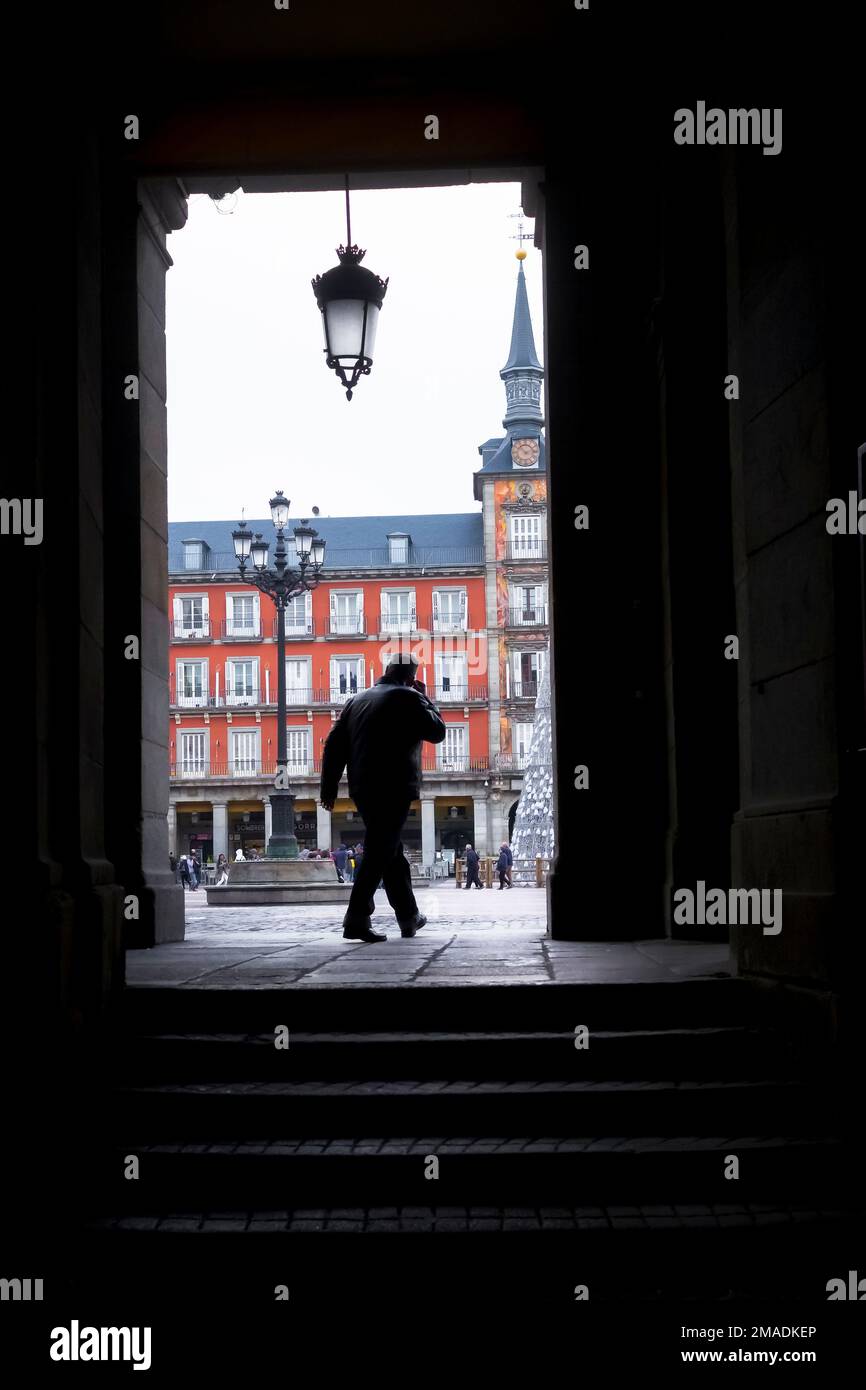 Silhouette man leaving building in hi-res stock photography and images ...