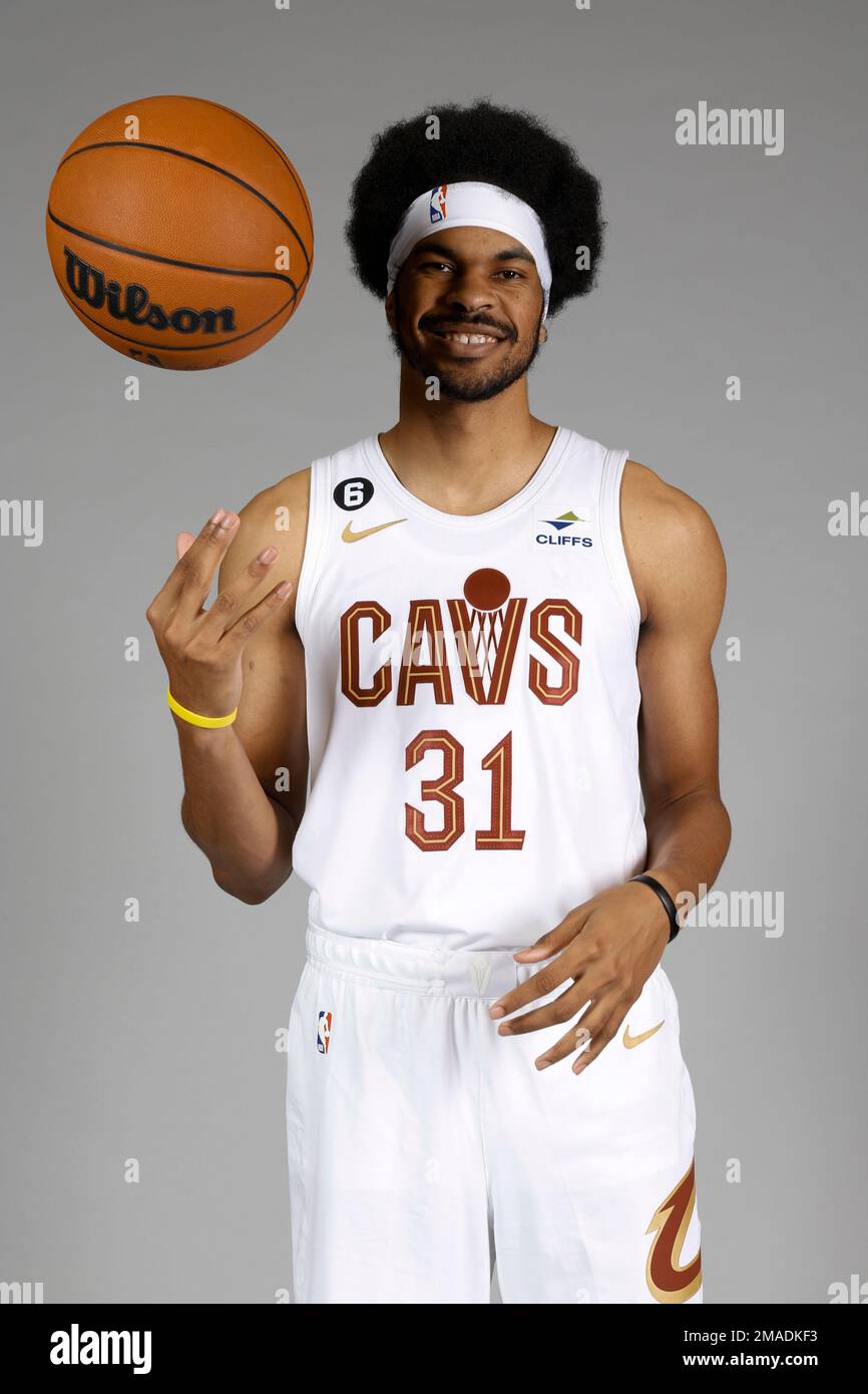 Cleveland Cavaliers center Jarrett Allen poses for a portrait during ...