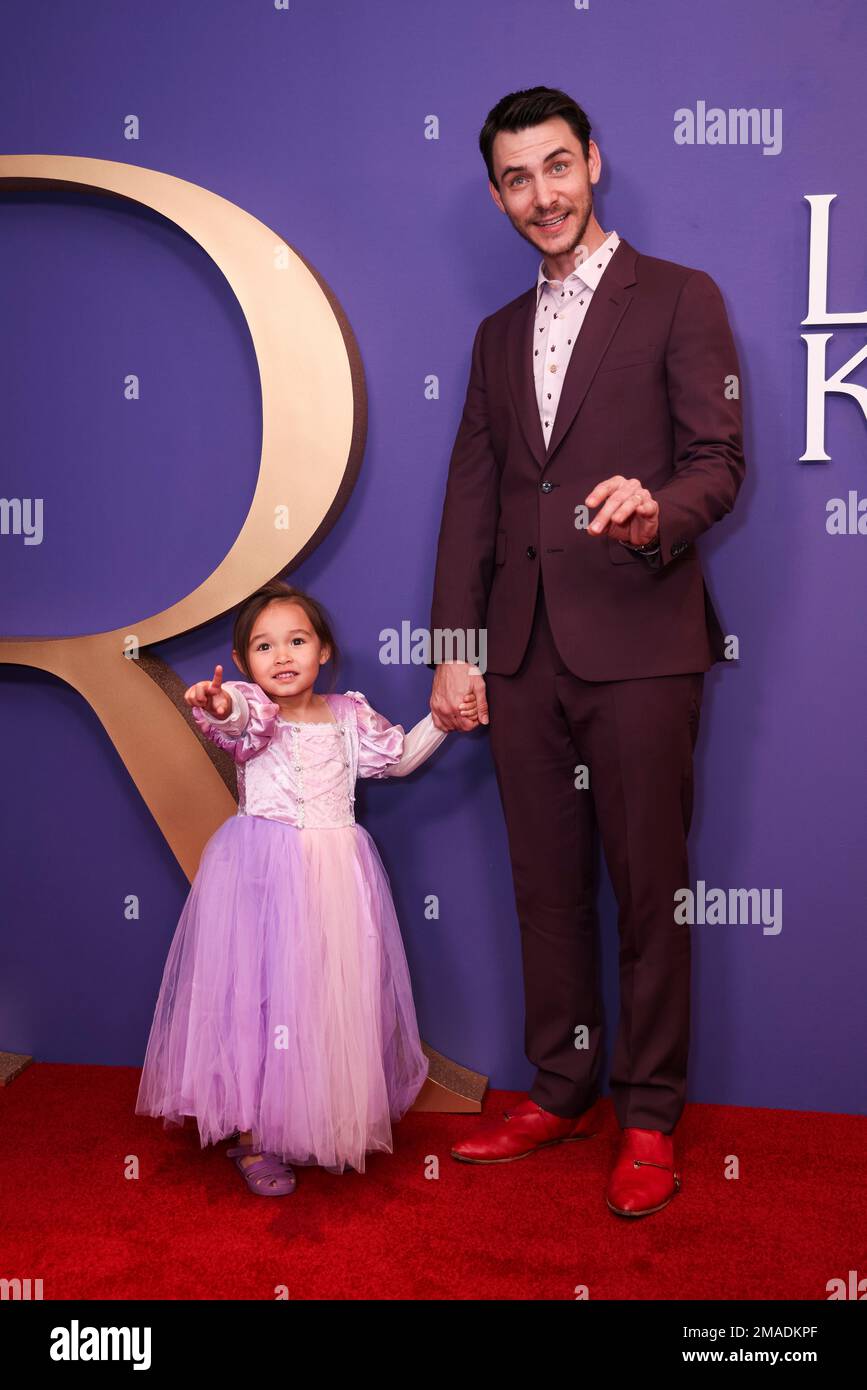 Harry Lloyd, right, and daughter Saylor Lloyd pose for photographers ...