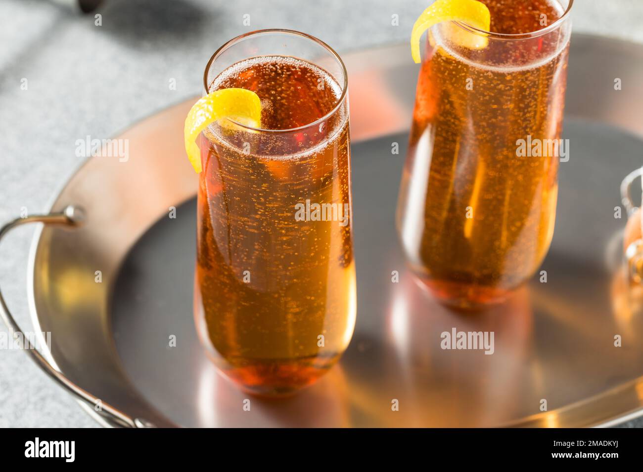 Boozy Refreshing French Kir Royale Champagne Cocktail with Lemon and ...