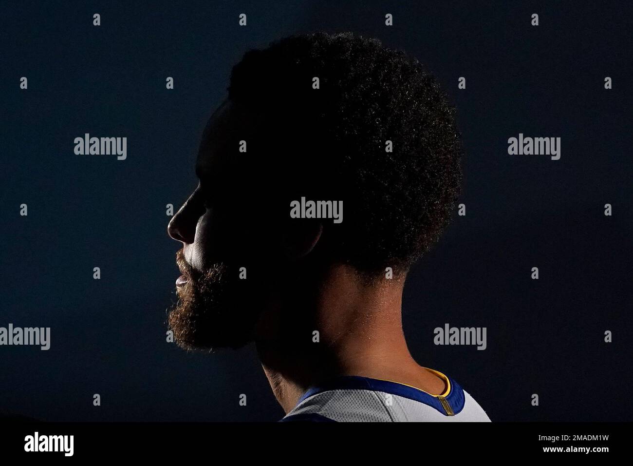 Golden State Warriors guard Stephen Curry poses for a photograph during ...