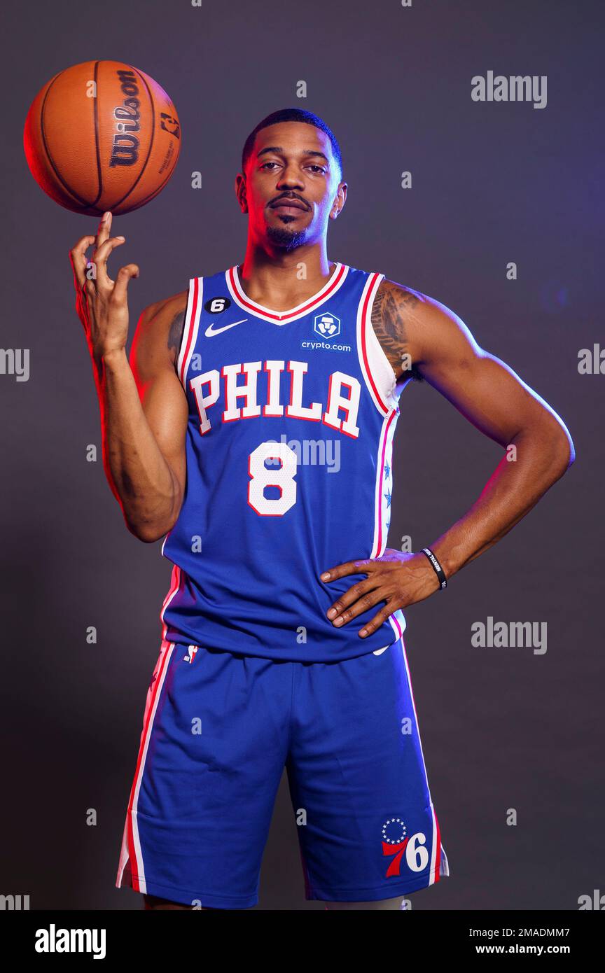 Philadelphia 76ers' De'Anthony Melton poses for a photograph during ...