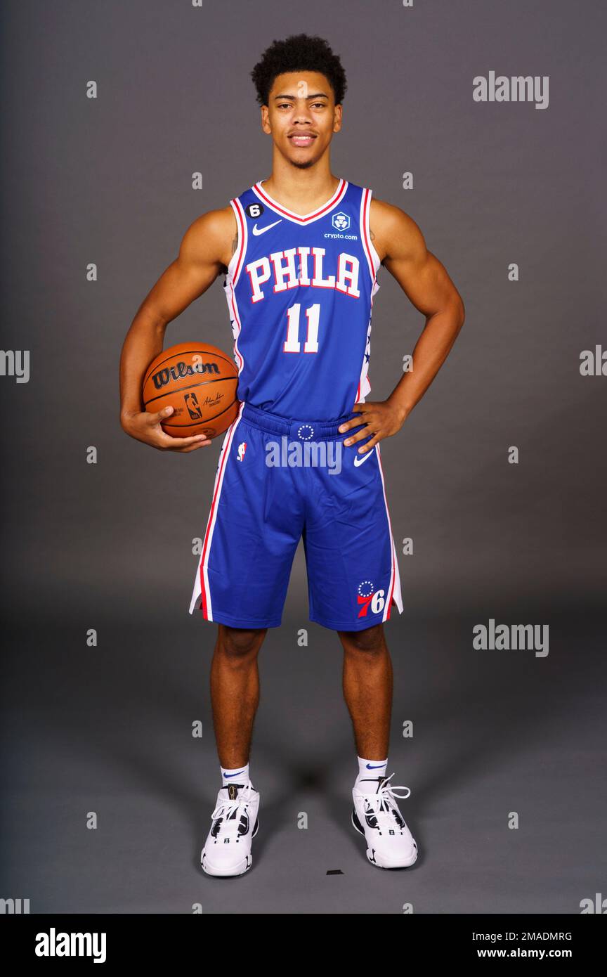 Philadelphia 76ers' Jaden Springer poses for a photograph during media ...