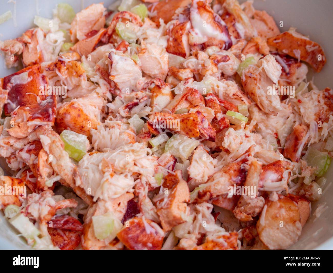 Lobster Salad for a Lobster Roll: A freshly mixed lobster salad. A fine ...