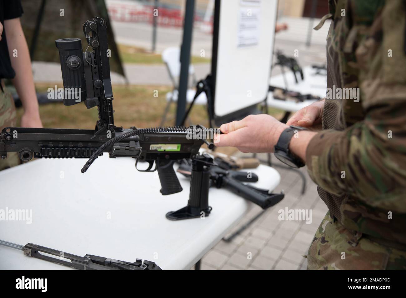 Sgt. Joseph Sanders executes the weapon assembly task immediately after ...