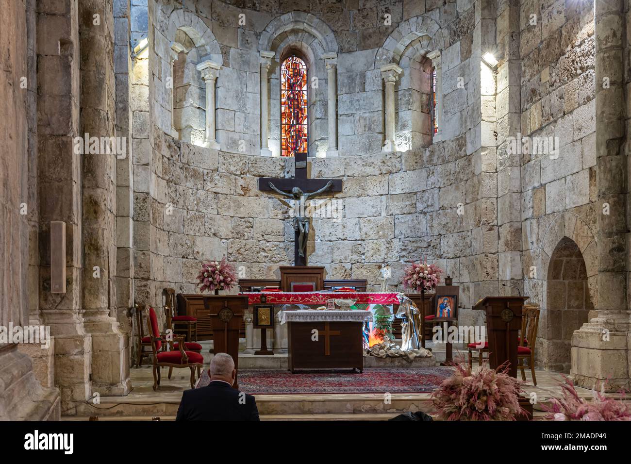 Interior of the Crusades-era Church of St. John-Mark in Byblos, Lebanon ...