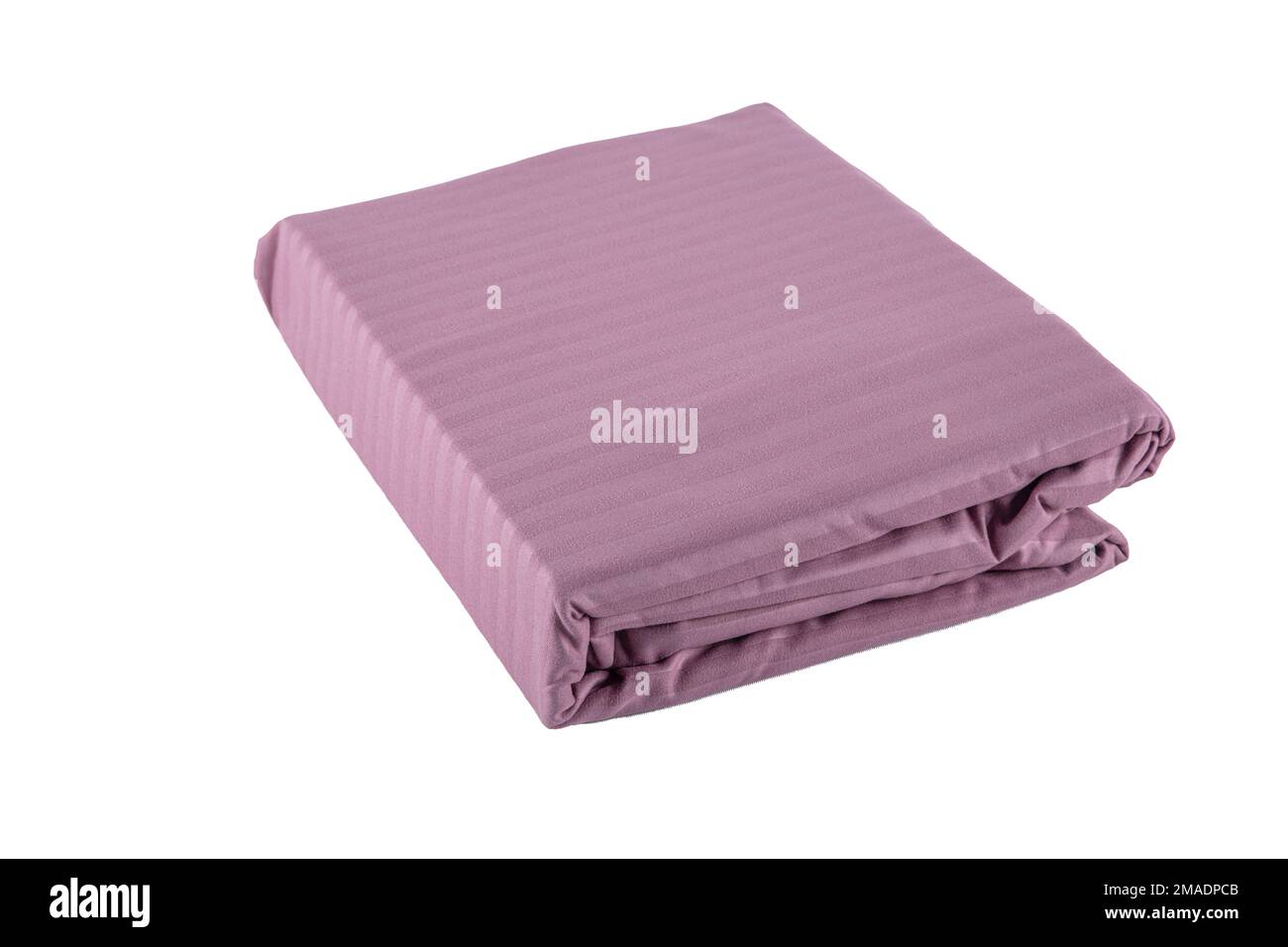 Linens set. Bedding set isolated on white. Set with stacks of clean bed ...