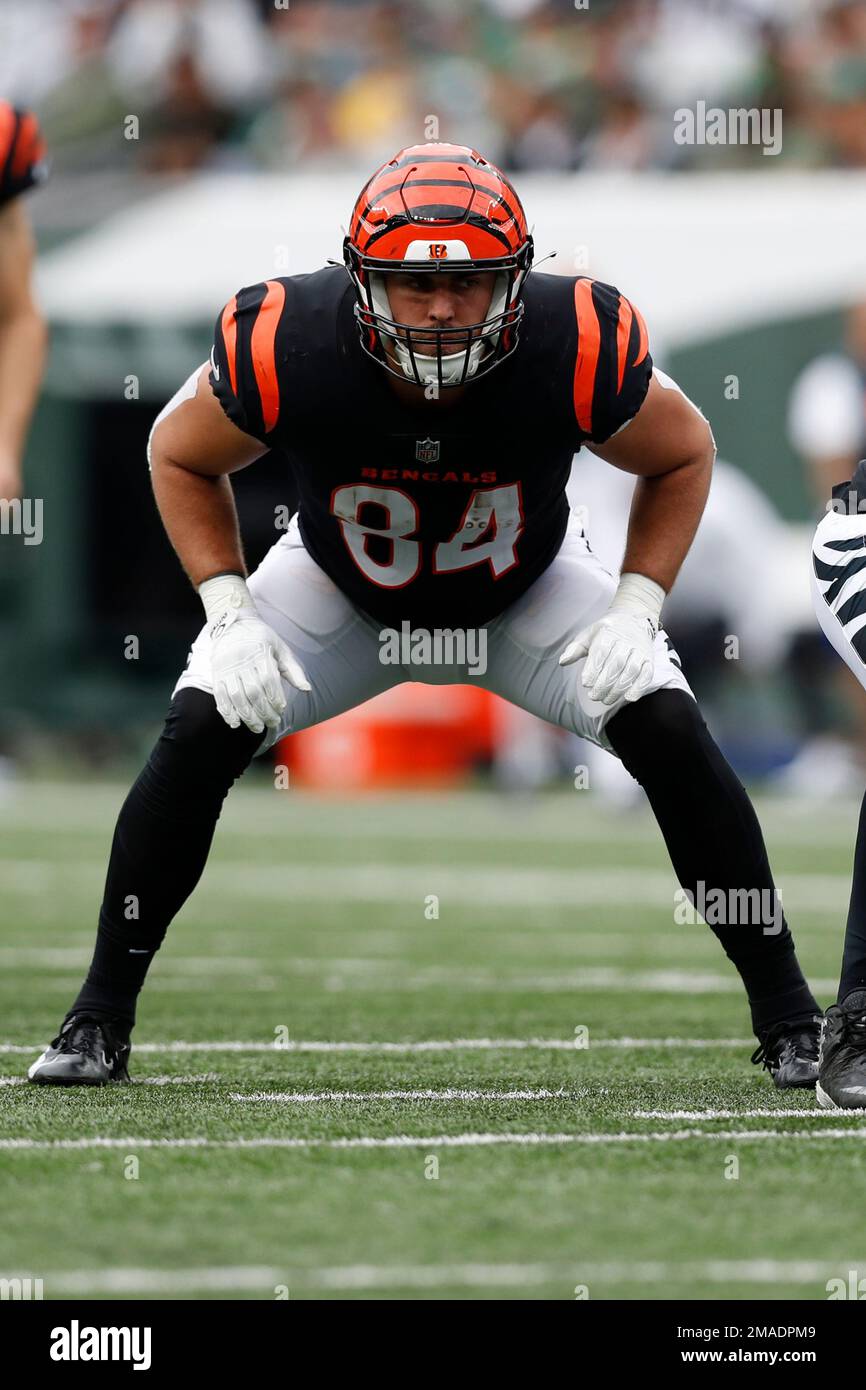 Cincinnati Bengals tight end Mitchell Wilcox (84) gets set before a ...