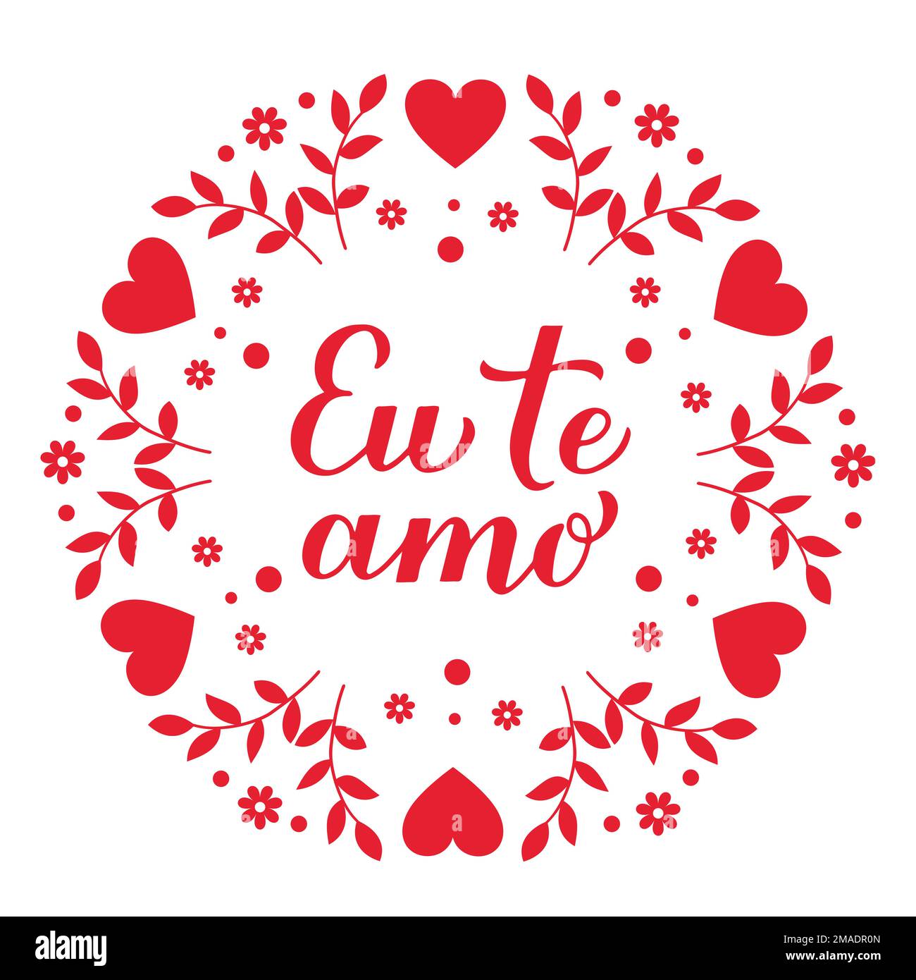 Eu Te Amo calligraphy hand lettering. I Love You inscription in ...