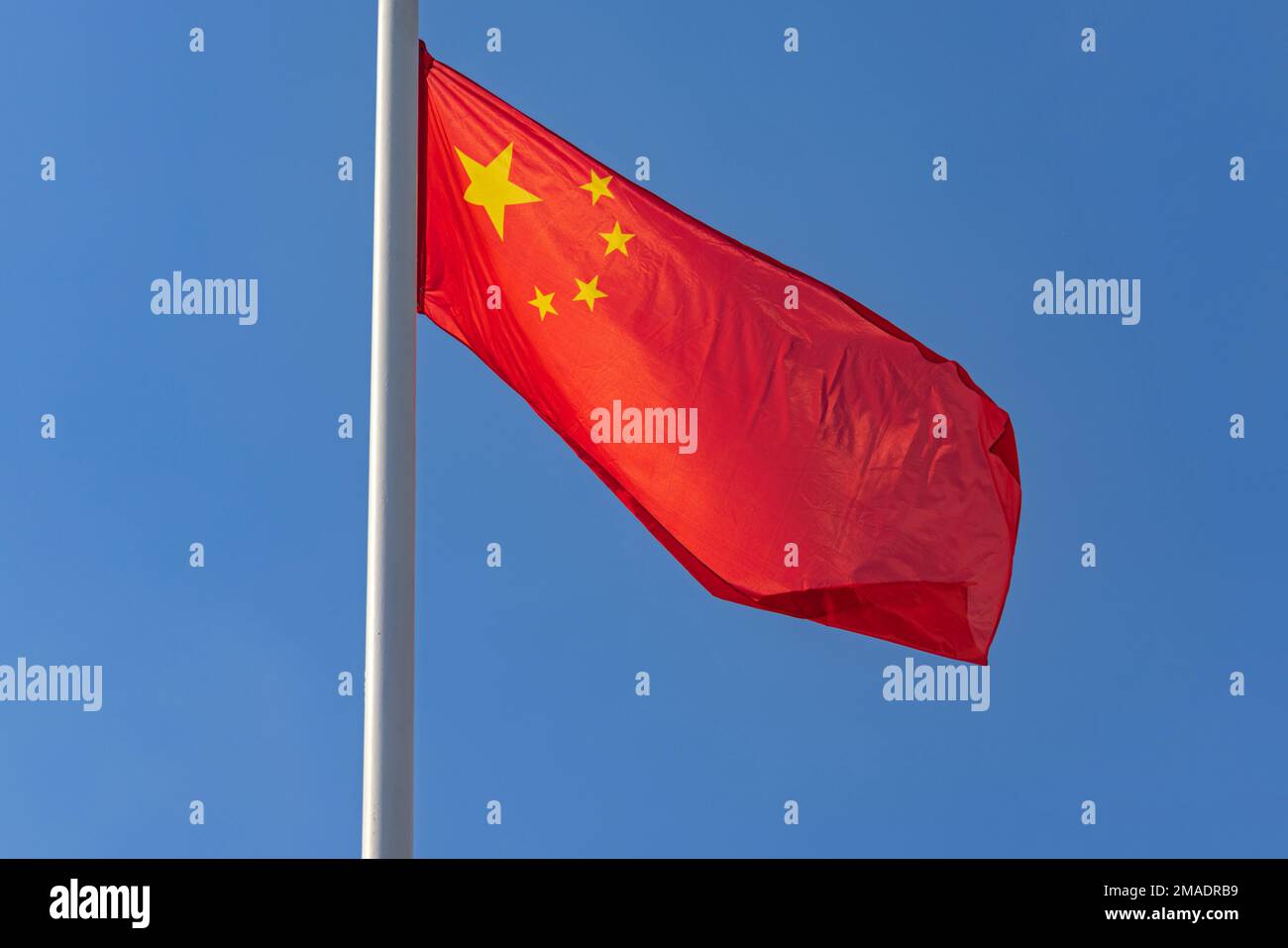 People Republic of China Flag Blue Sky Sunny Day Stock Photo - Alamy