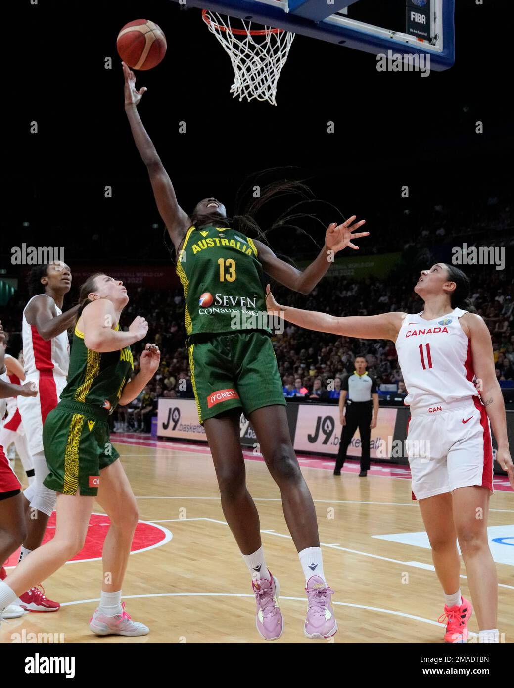 Australia's Ezi Magbegor shoot for goal during their game at the women ...