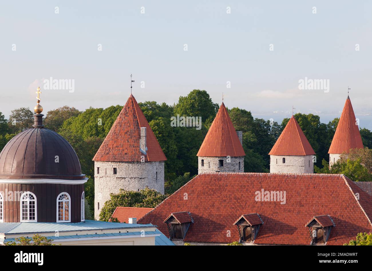 Estonia, Tallinn, medieval guard lookout towers Stock Photo - Alamy