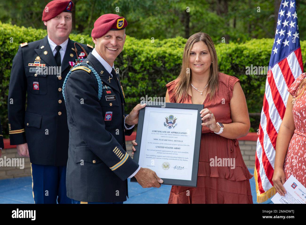 U.S. Army Col. Theodore W. Kleisner, left, Commander of the 1st Brigade ...