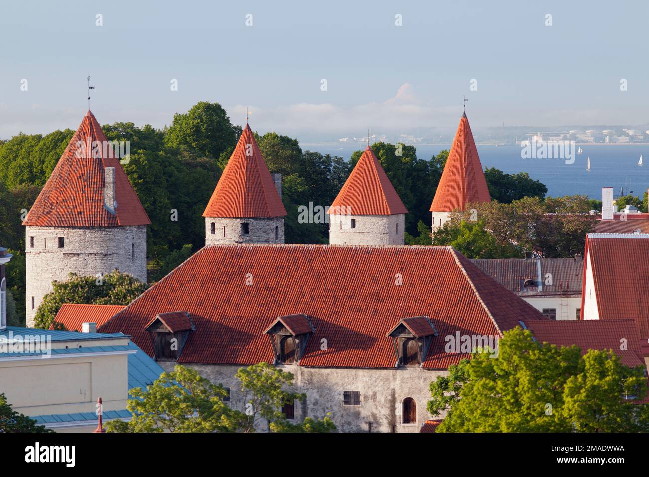 Estonia, Tallinn, medieval guard lookout towers Stock Photo - Alamy