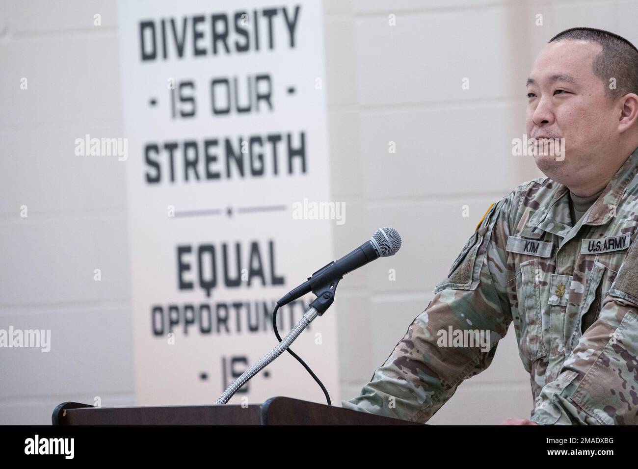 U.S. Army Maj. James S. Kim, New Jersey State Command Chaplain, speaks ...