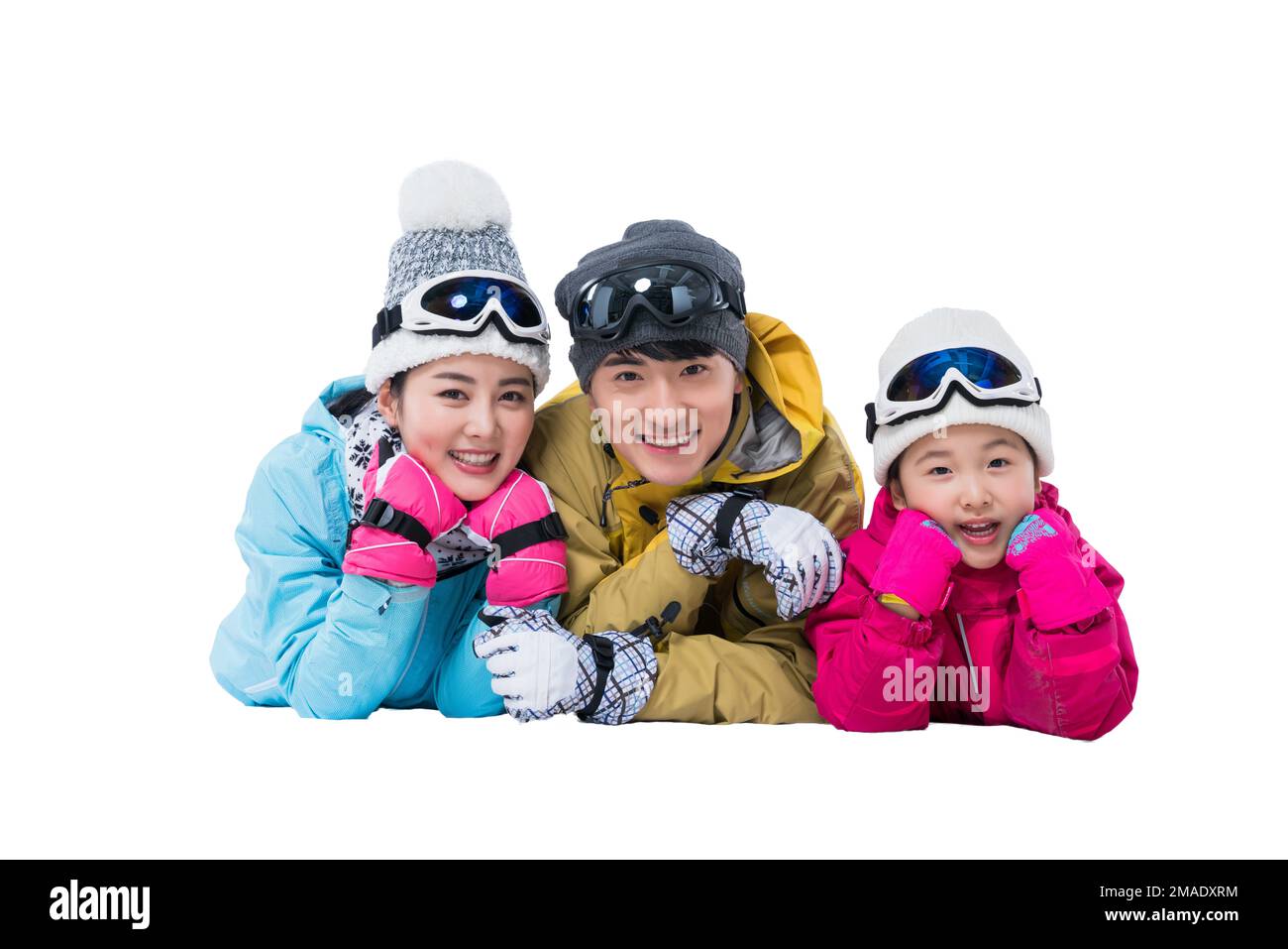 Happy family of three Stock Photo - Alamy