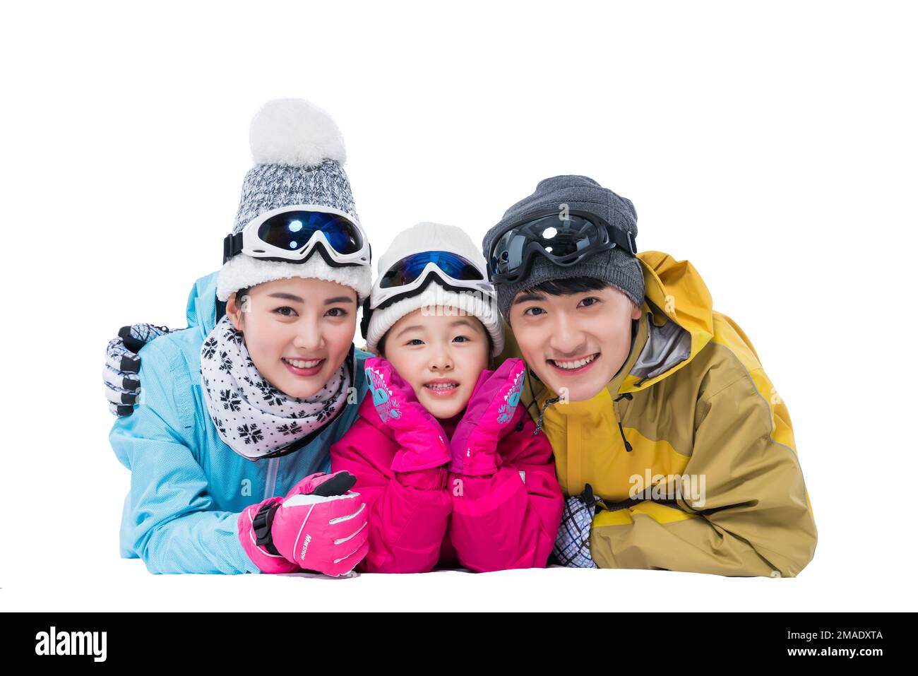 Happy family of three Stock Photo - Alamy