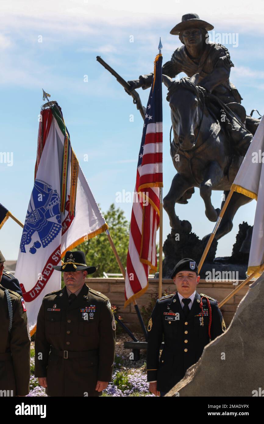 Soldiers assigned to the 4th Infantry Division and Fort Carson stand in ...