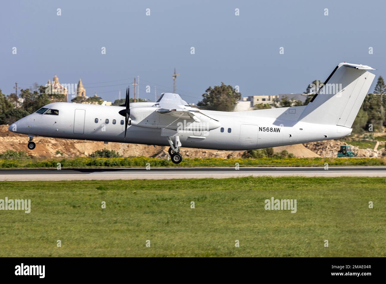 US Department of State Bombardier DHC-8-315Q Dash 8 (REG: N568AW) on finals runway 31 Stock ...
