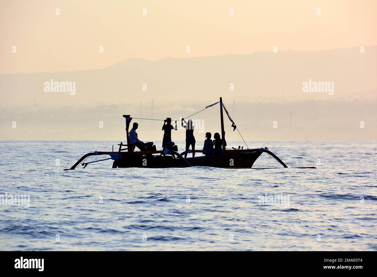 traditional Balinese boat, Dolphin watching in Lovina Beach, Bali ...