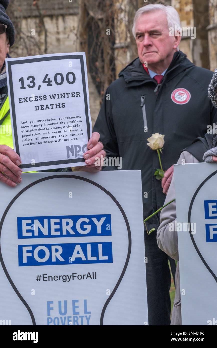 London, UK. 19 Jan 2023. XR Red Rebels. John McDonnell, MP. Fuel ...