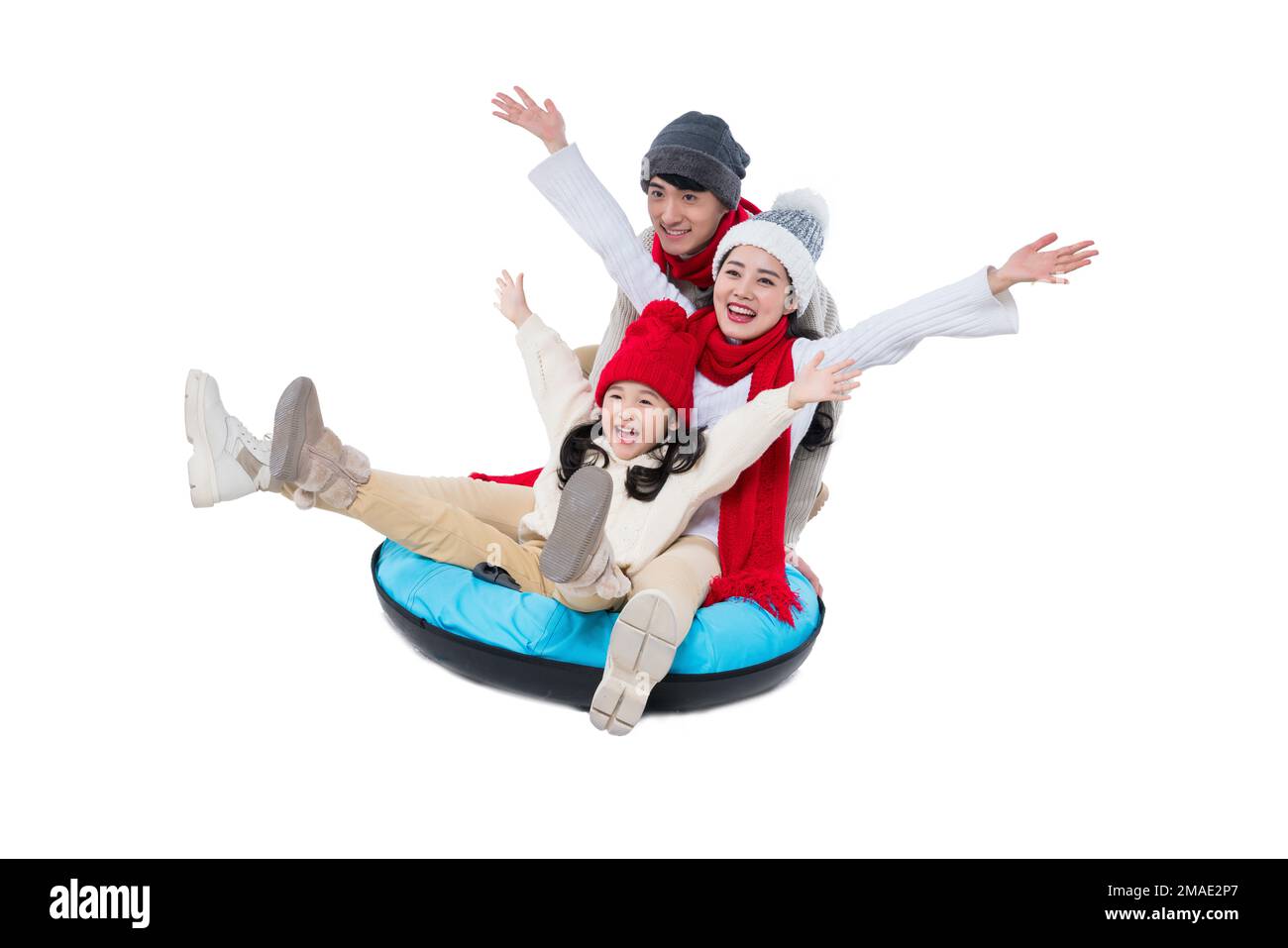 Happy family of three Stock Photo - Alamy